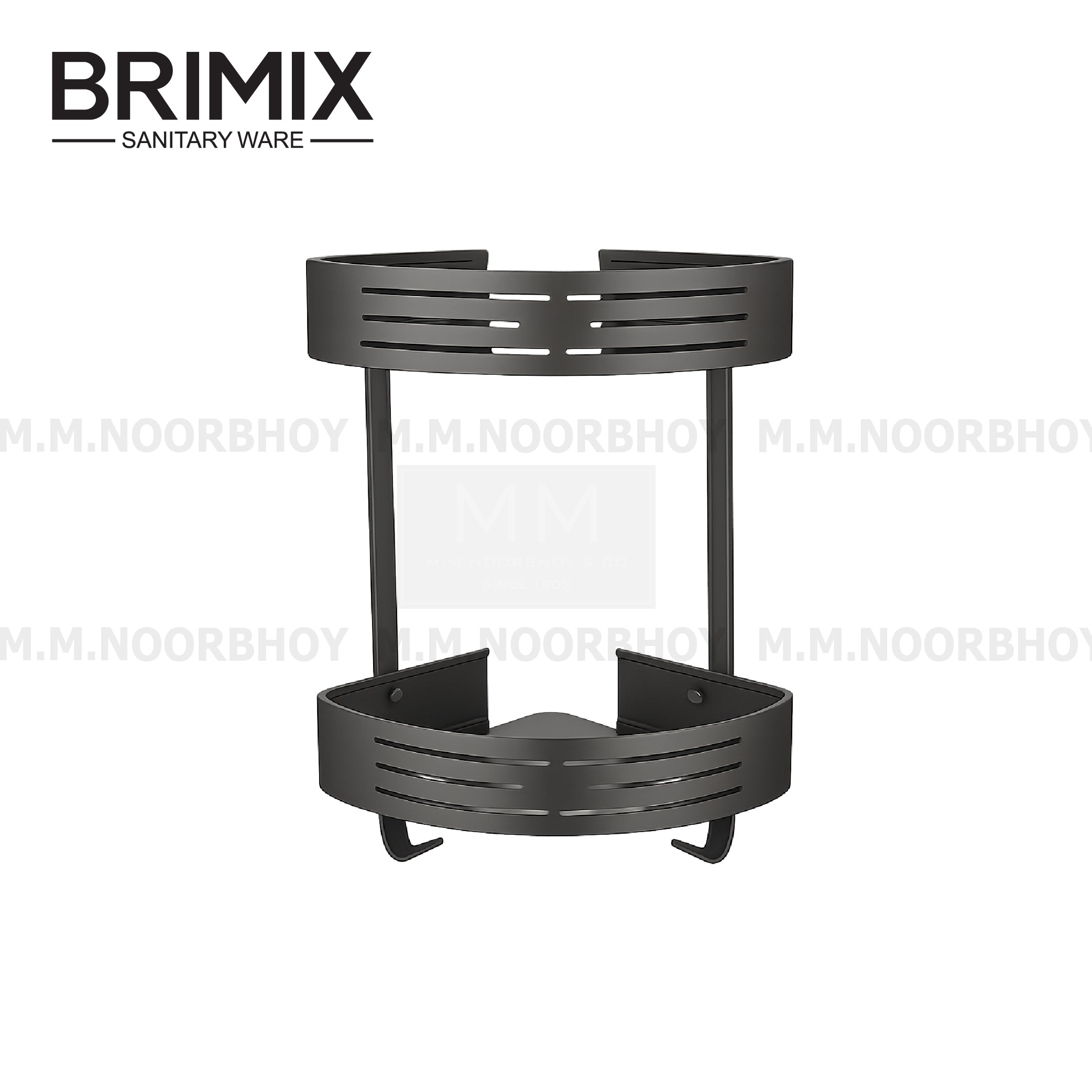 Brimix Double Shelf Corner Rack Aluminum Triangular Design Gunmetal Gr ...