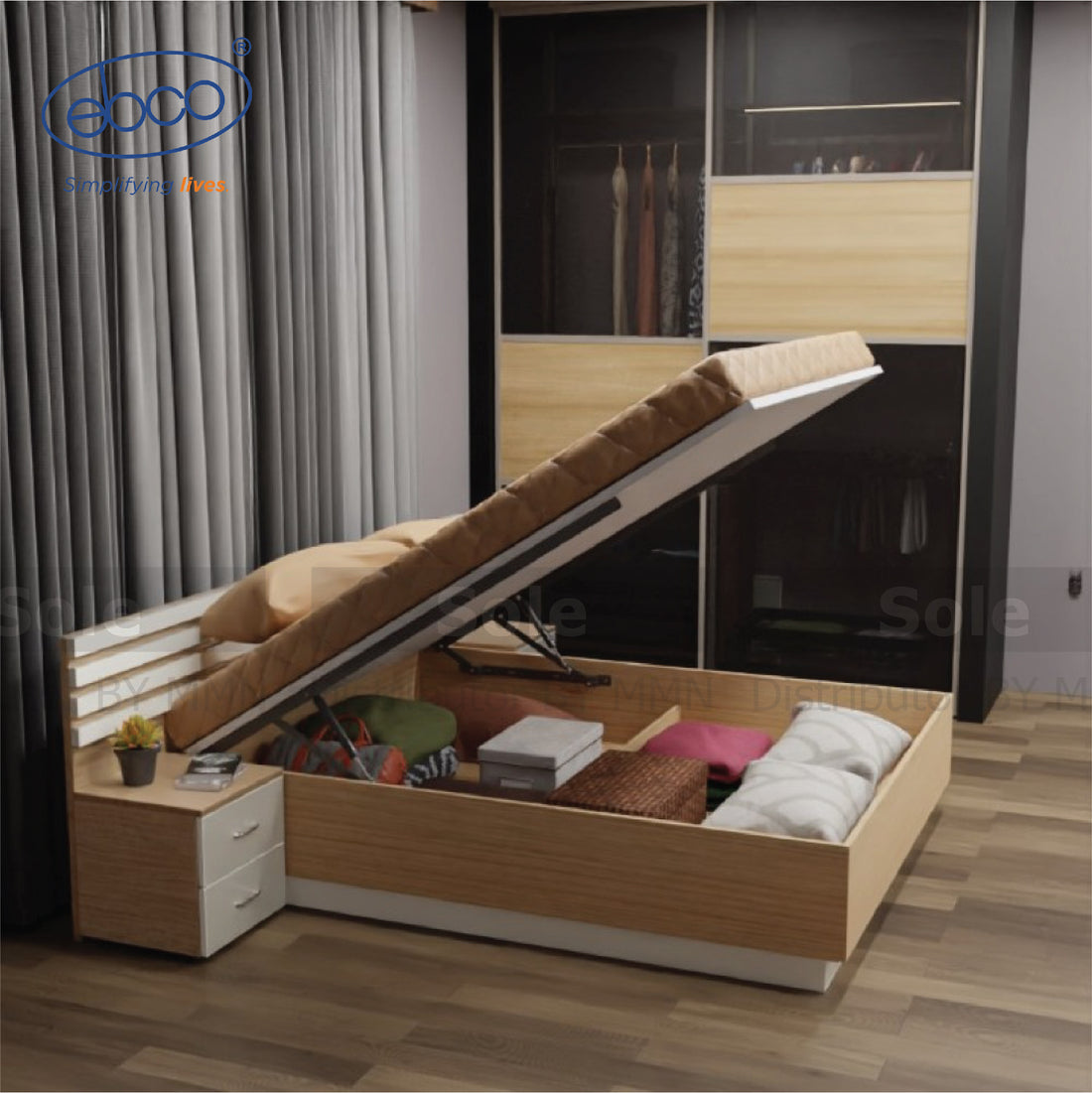 Ebco Anthracite Finish Pro Lift up Bed Systems - Easy Fit Extended Arm ...