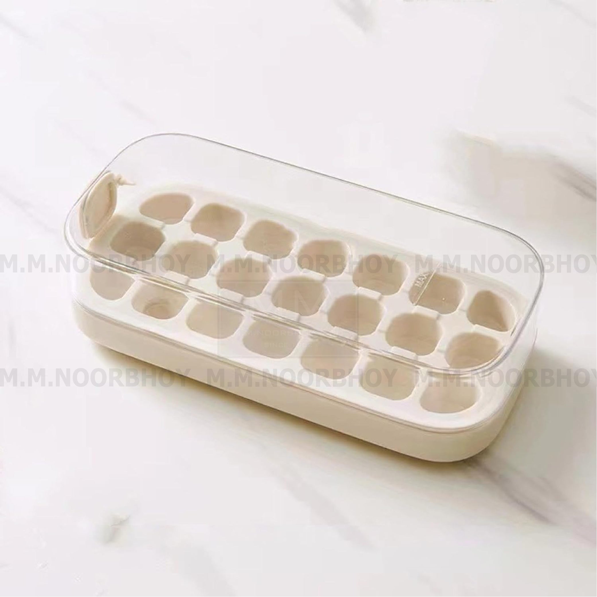 Ice Cube Tray with Lid 21 grids Beige Color Each - ECO/HW/WHT/E2315 – M ...
