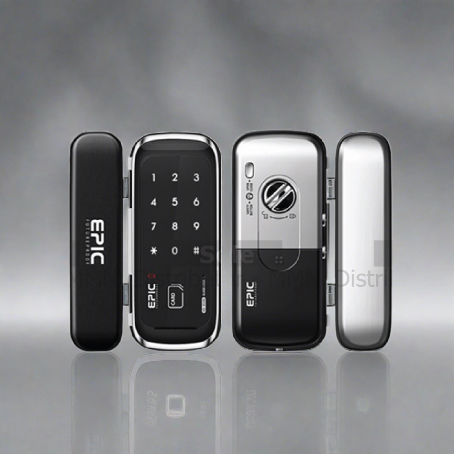 Epic Digital Rim Lock For Glass Door With 2 Way Options Pin Number + R ...