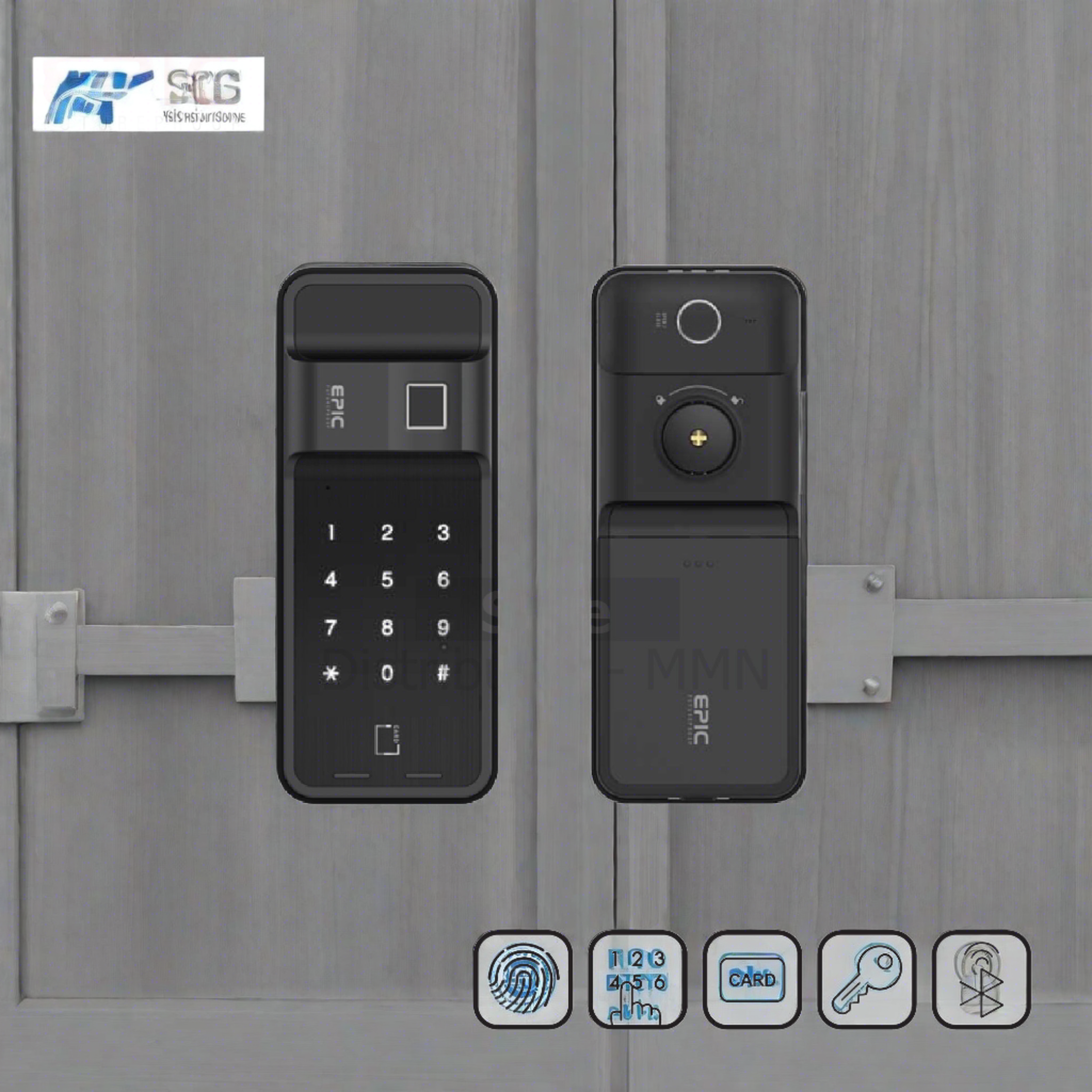 Epic Digital Verticle Rim Lock For Gate With 5 Way Open Option Black C ...