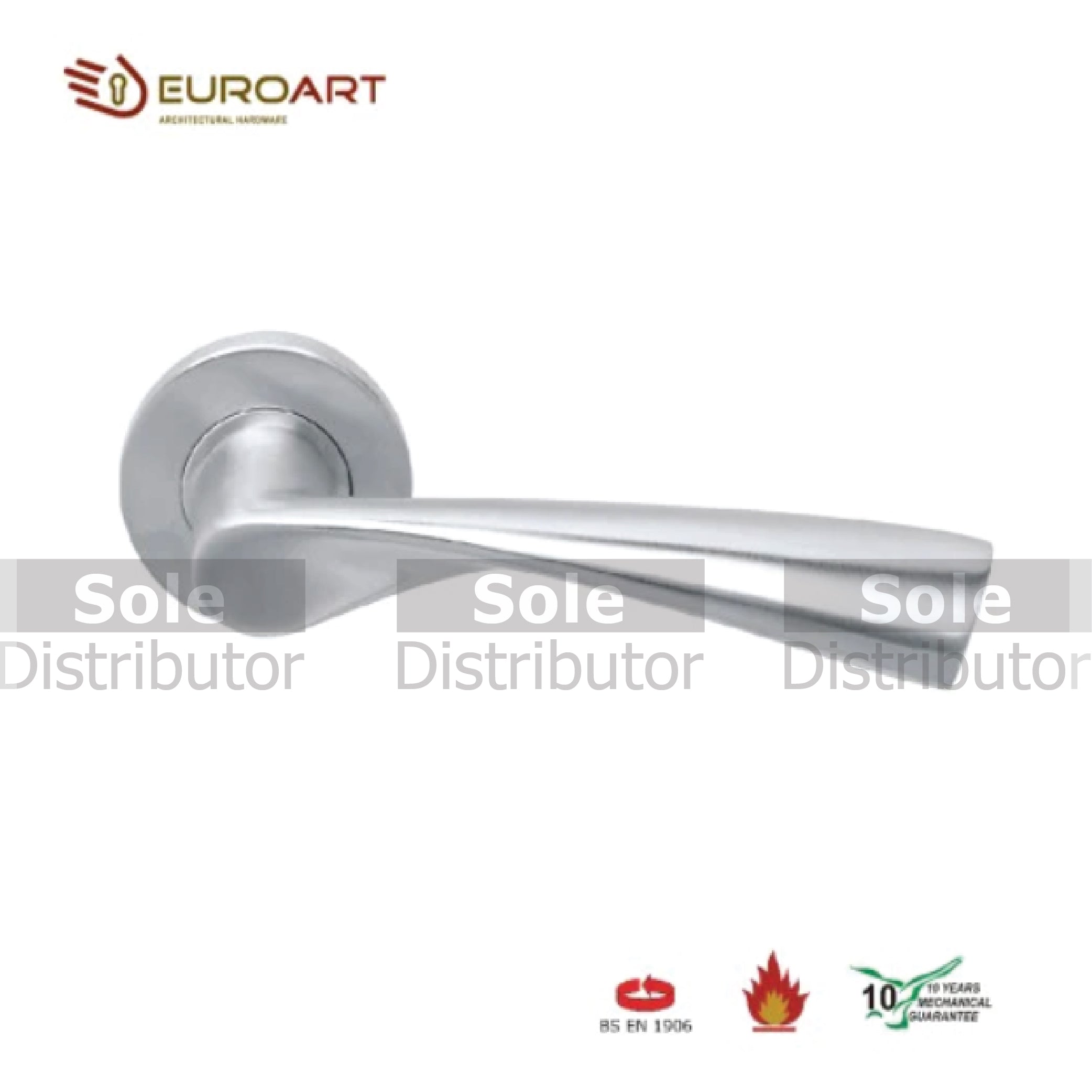 EuroArt Solid Lever Handle With Escutcheons, Size 125x70x52x40mm, SSS ...