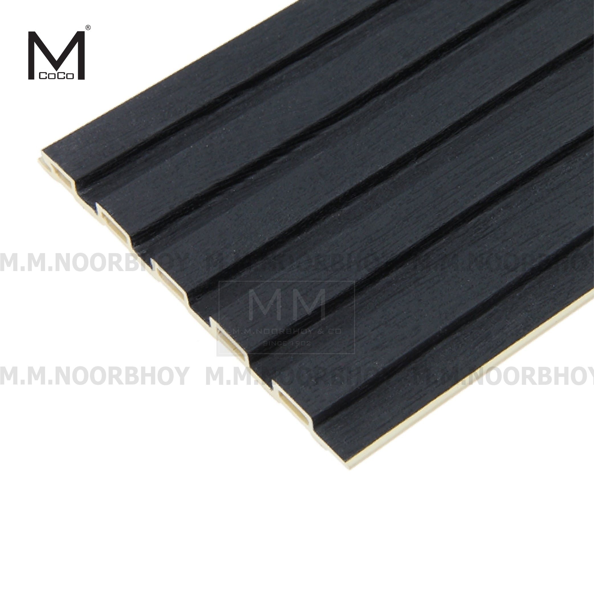 Mcoco WPC Fluted Wall Panel Brushed Black (75x) Color - 195*3000MM - M ...