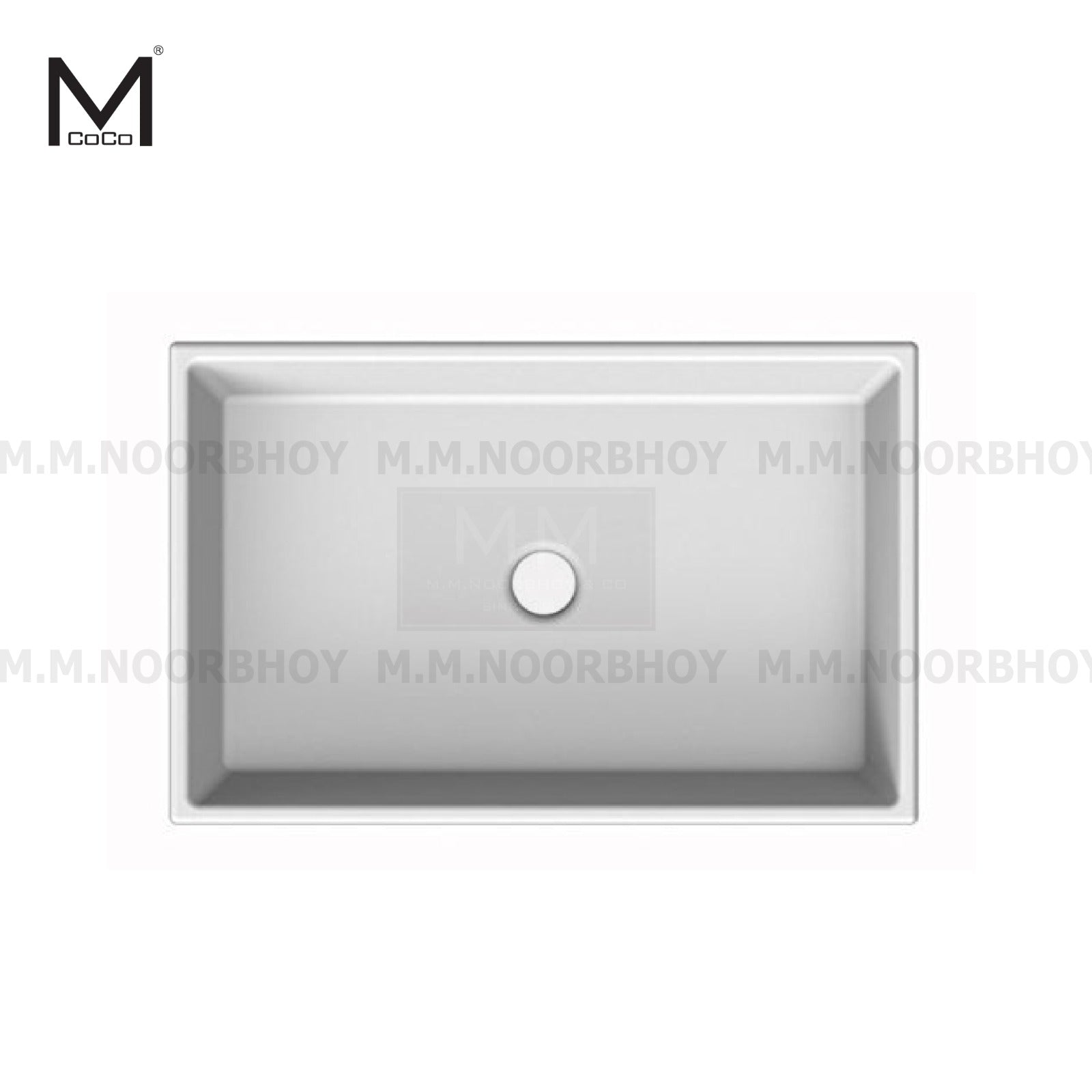 Mcoco Melamine Sink with Drainer Rectangular Design Matt White and Mat ...