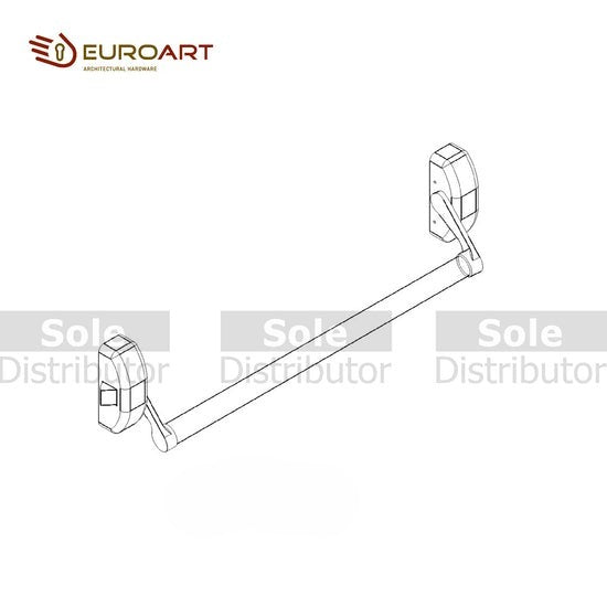 EuroArt Horizontal Push Bar Panic Latch Device Stainless Steel 850MM ...
