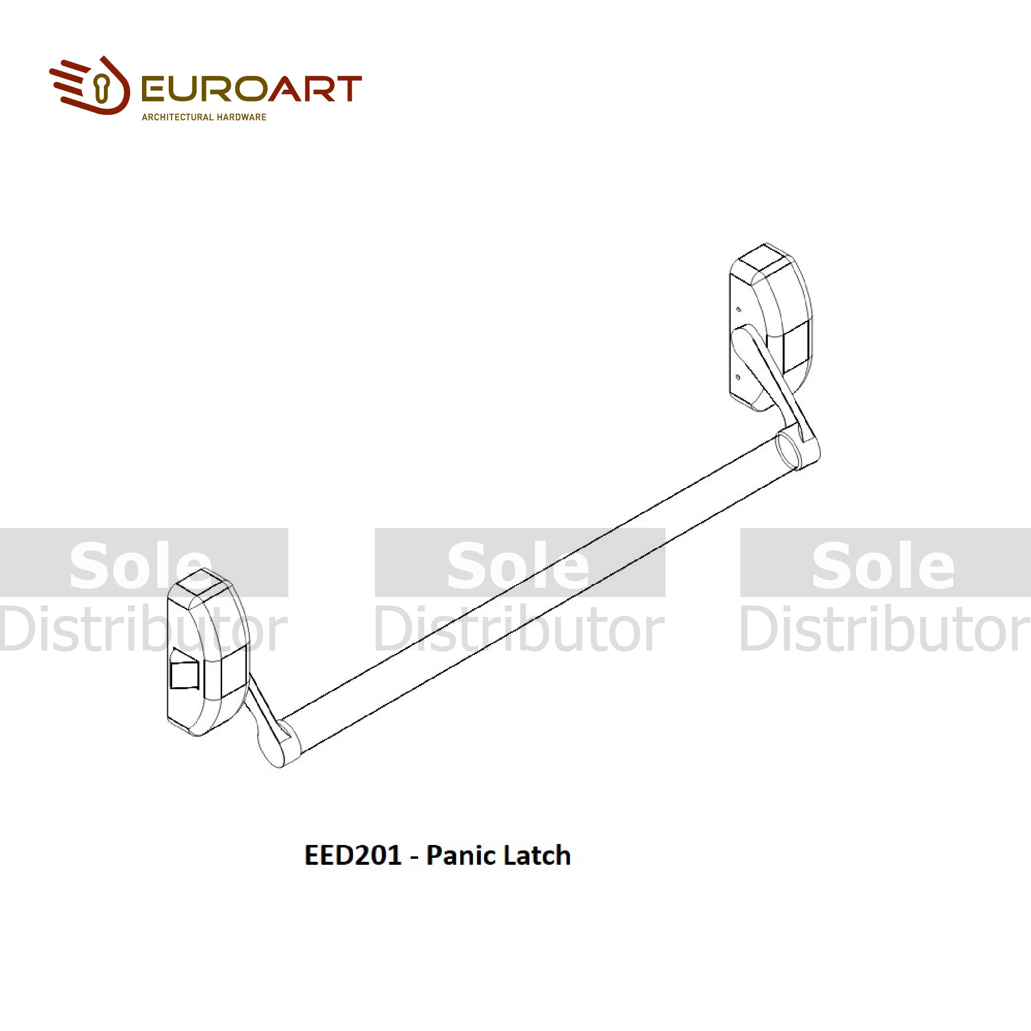 EuroArt Horizontal Push Bar Panic Latch 960mm Bar SSS / Stain Brass PV ...