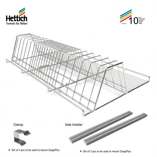 Hettich CargoPlus Thali / Plate Inlet, Width 900mm, Stainless Steel Ch ...