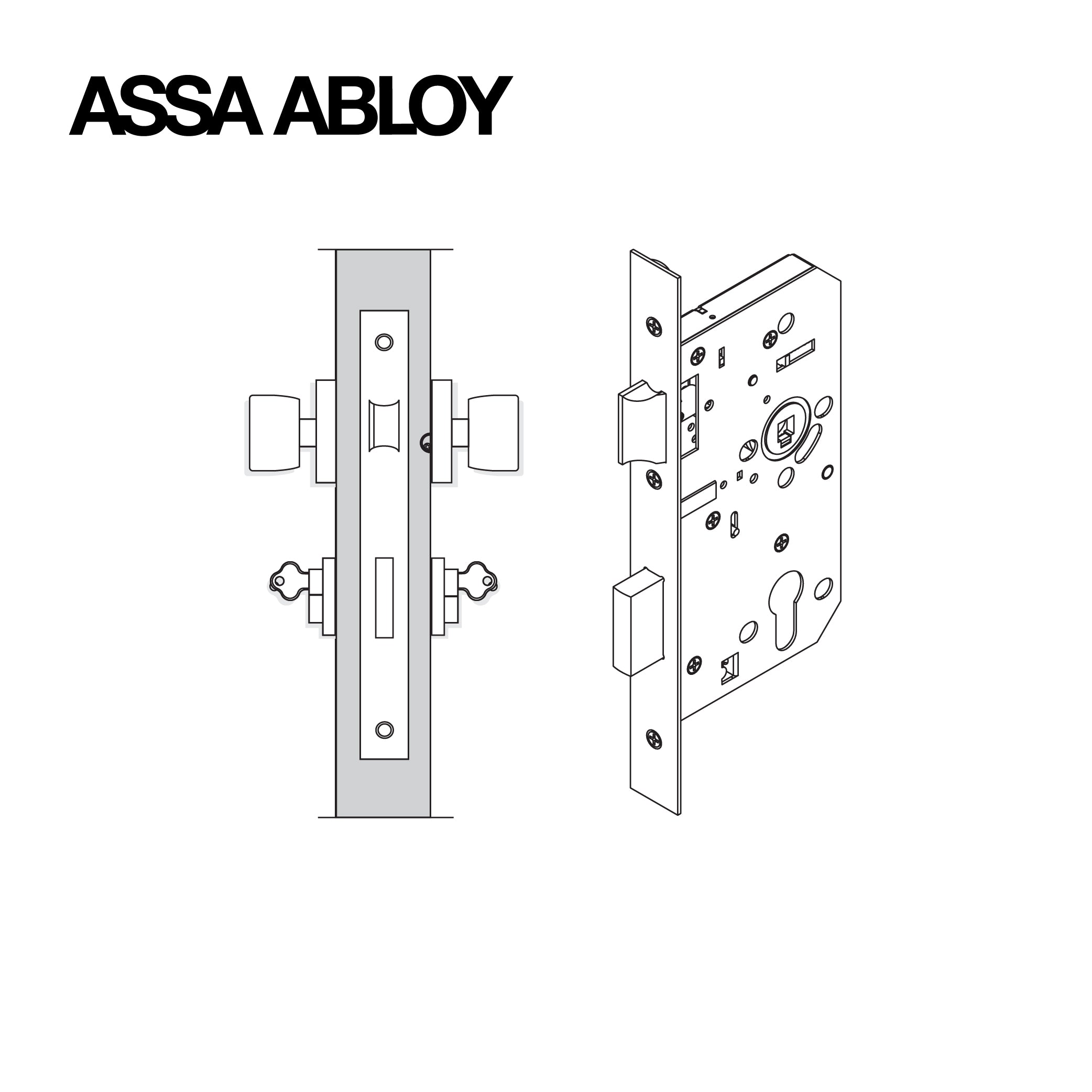 ASSA ABLOY Mortise Sash Lock Body, Size Back Set 60mm With Strike Plat ...
