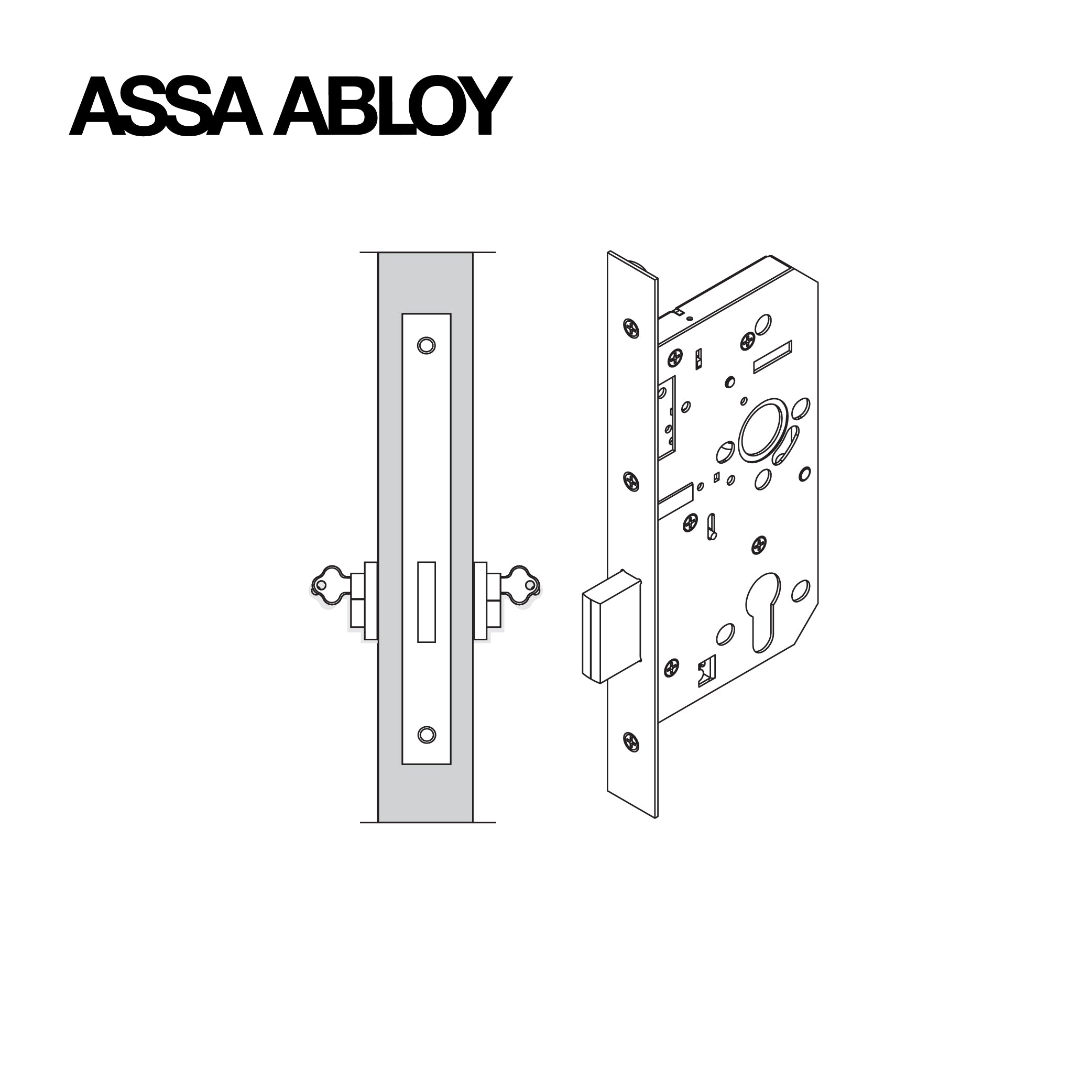 ASSA ABLOY Euro Mortise Dead Lock Body , Backset Size 60mm With Strike ...