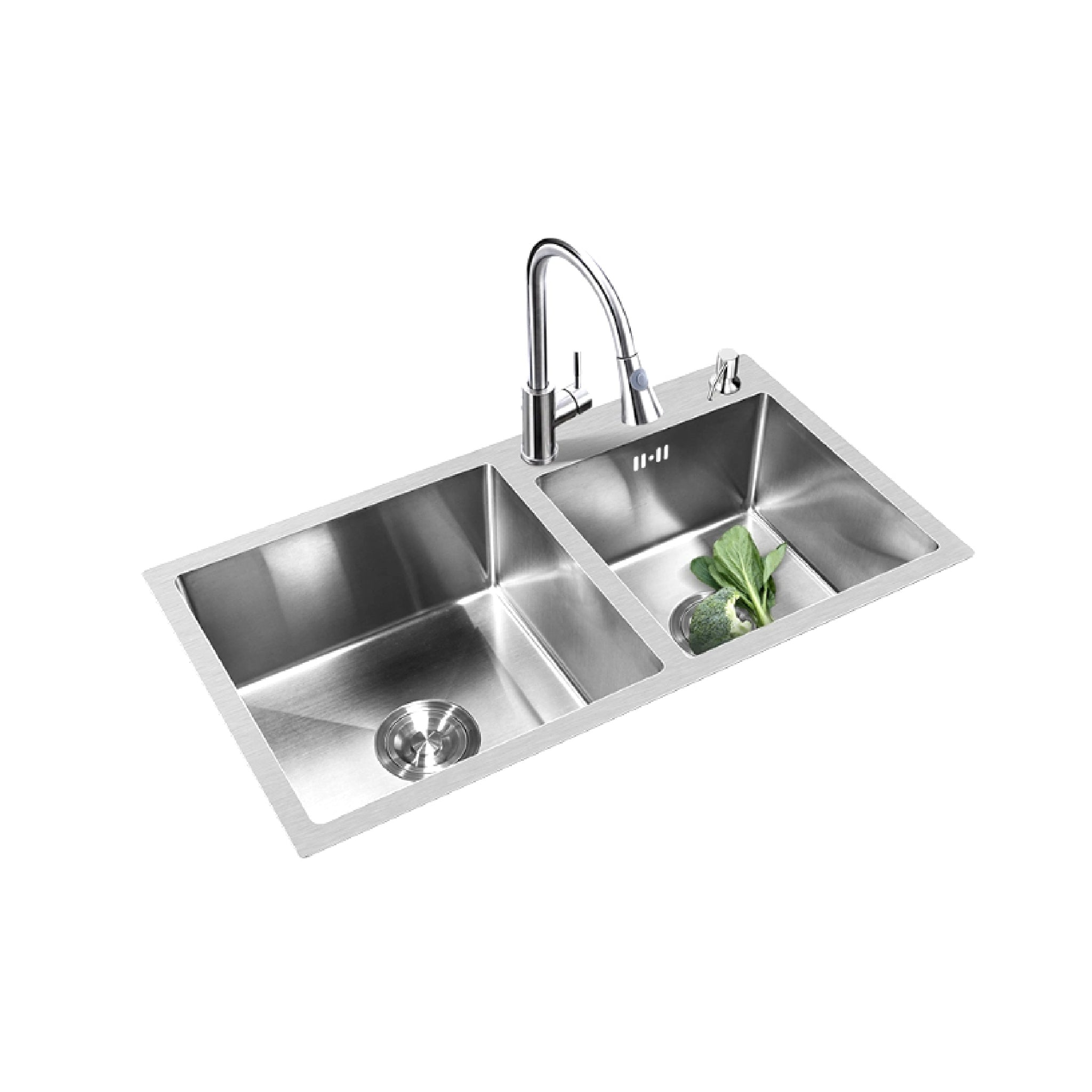 Mcoco Double Bowl Sink Without Drain Board Stainless Steel 304 Grade ...