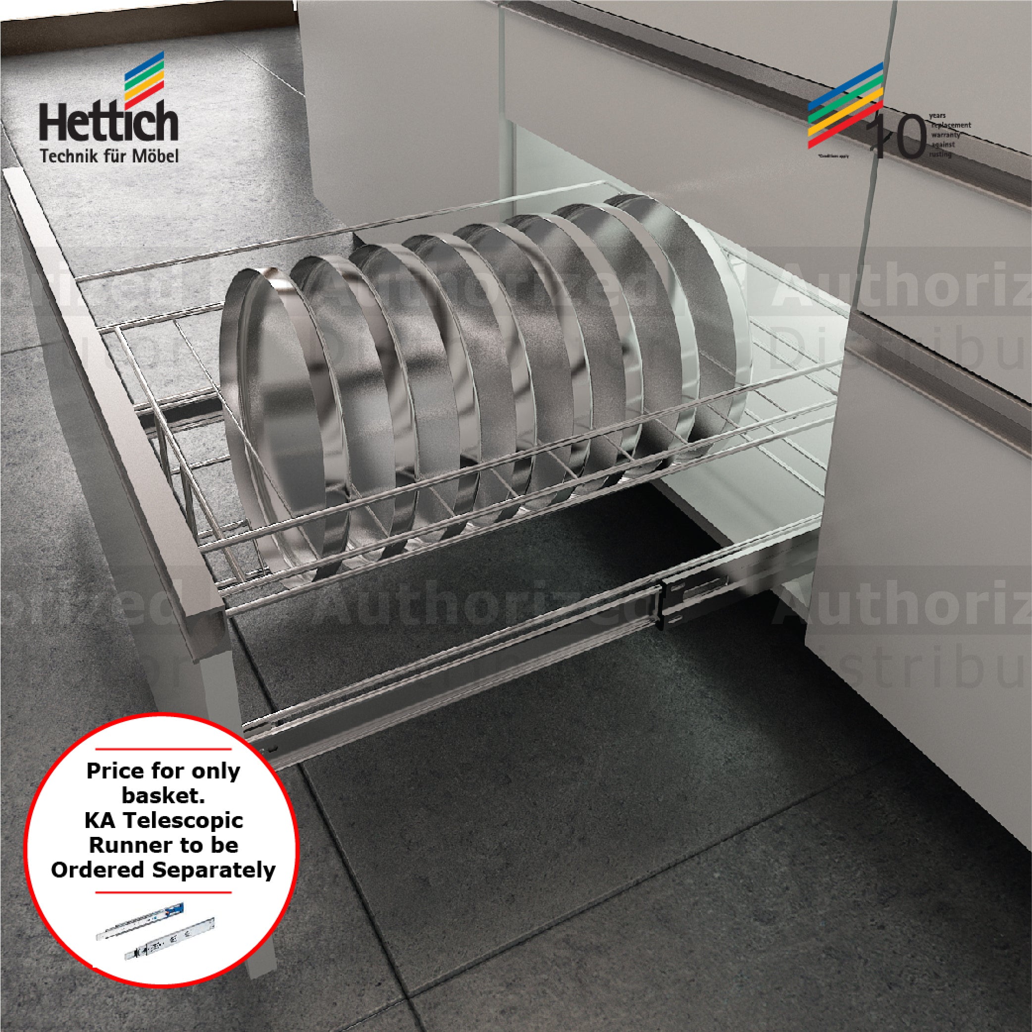 Hettich Cargotech M Thali / Jar Wire Basket (Plate Rack), Size 386x500 ...