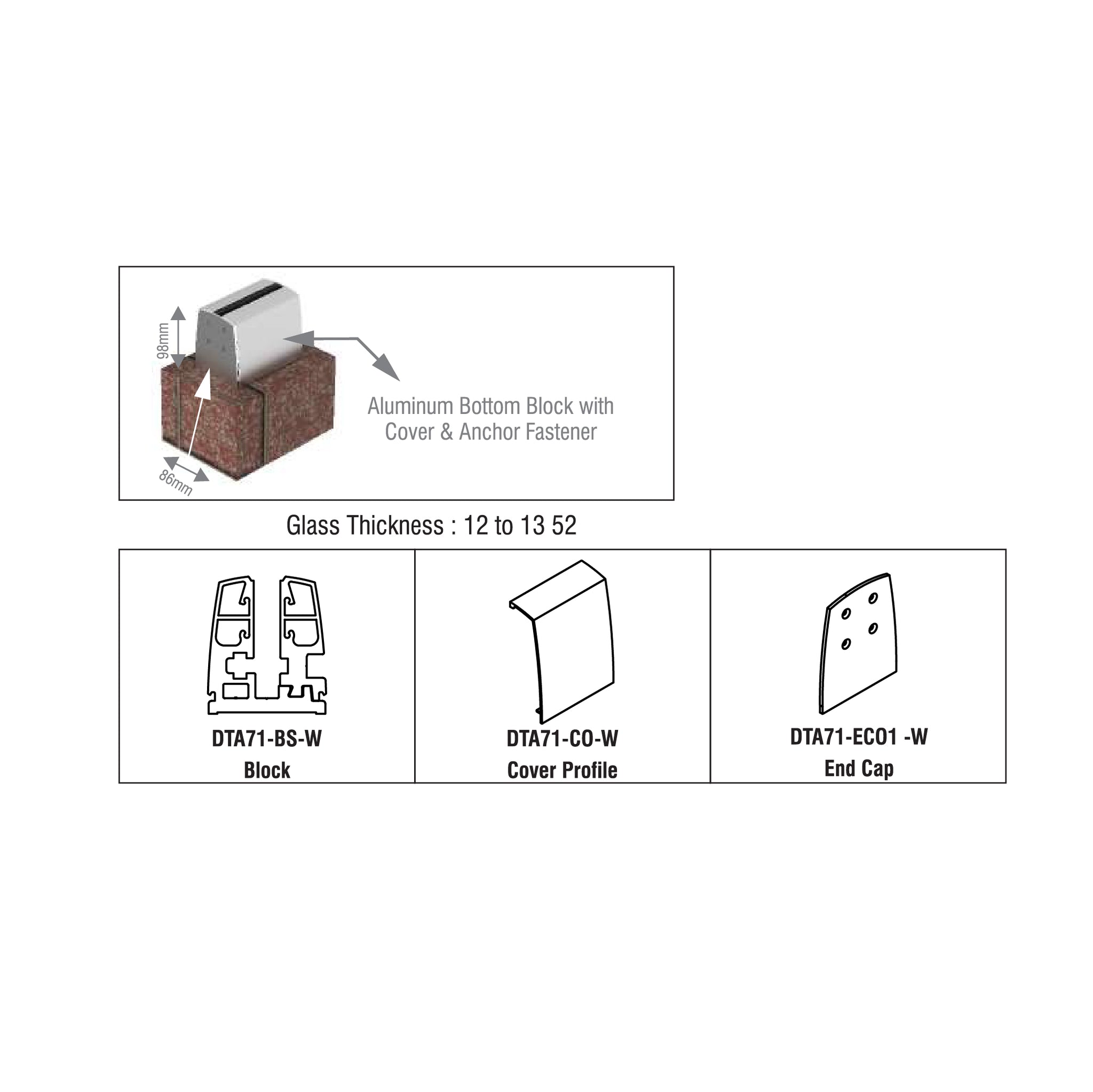 Kich Handrail Top Mounted Aluminum Channel System - Wooden Finish - DT ...