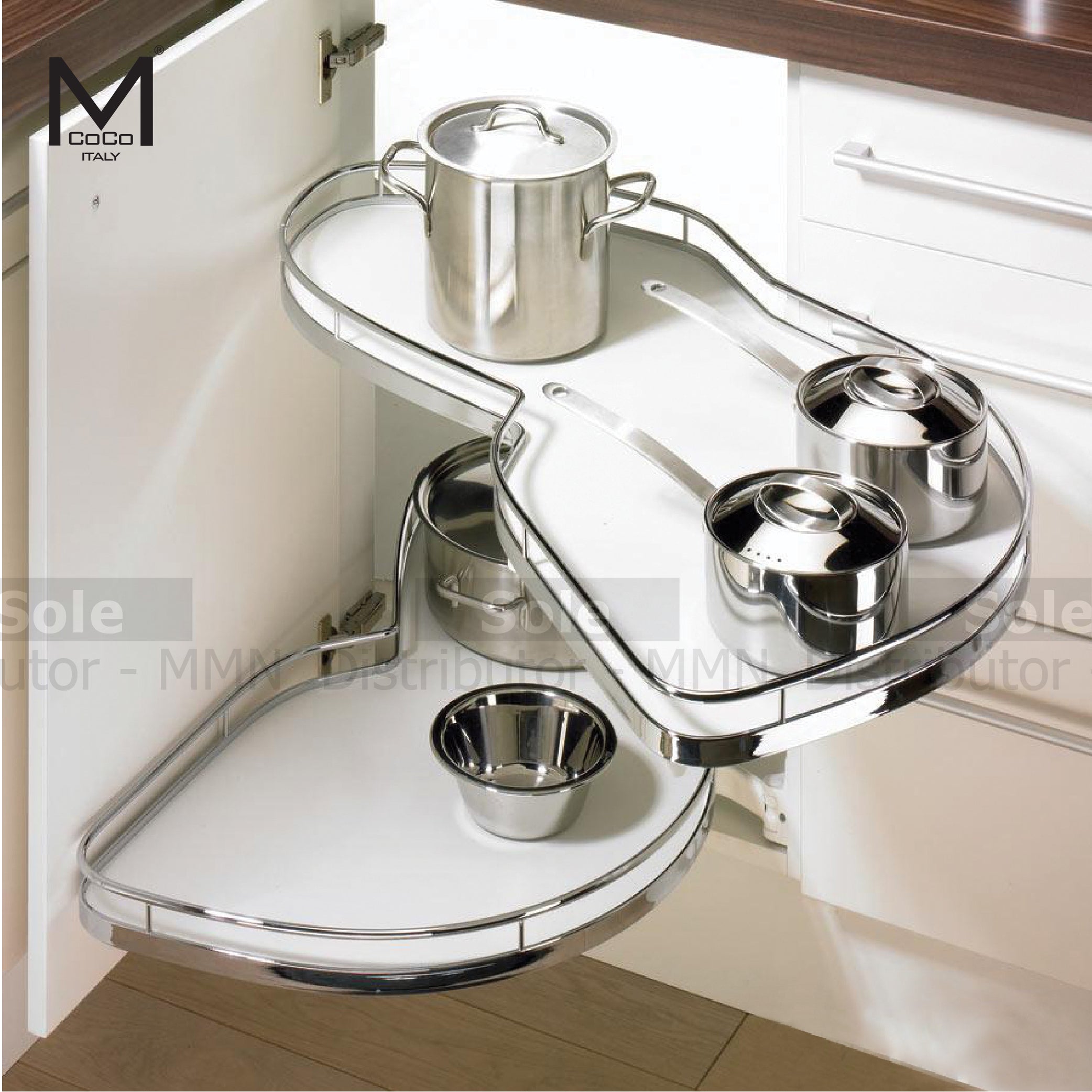 Mcoco Side Swing Tray Side Mount Corner Pullout Right & Left Side Chro ...