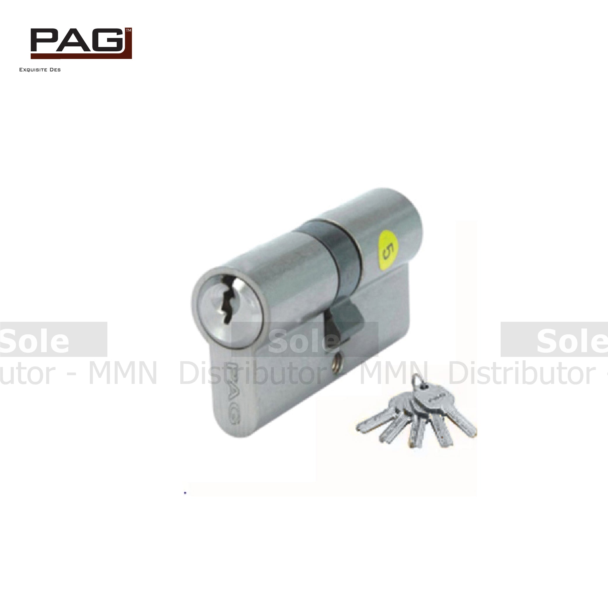 Pag Double Side Key Cylinder 60mm With 3 Keys & 5 Keys Stainless Steel ...