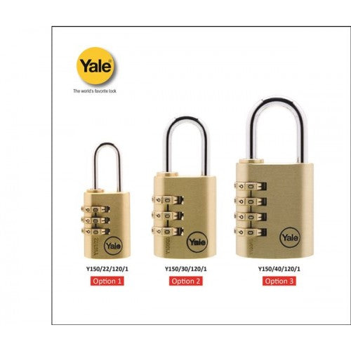 Yale Combination Padlock 22mm, 30mm, 40mm Brass - Y150 – M. M. Noorbhoy ...